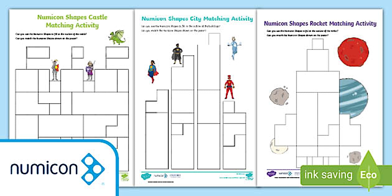 Numicon Shapes Matching Activities Pack (teacher made)